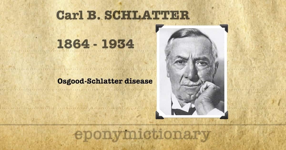 Carl B. Schlatter • LITFL • Medical Eponym Library