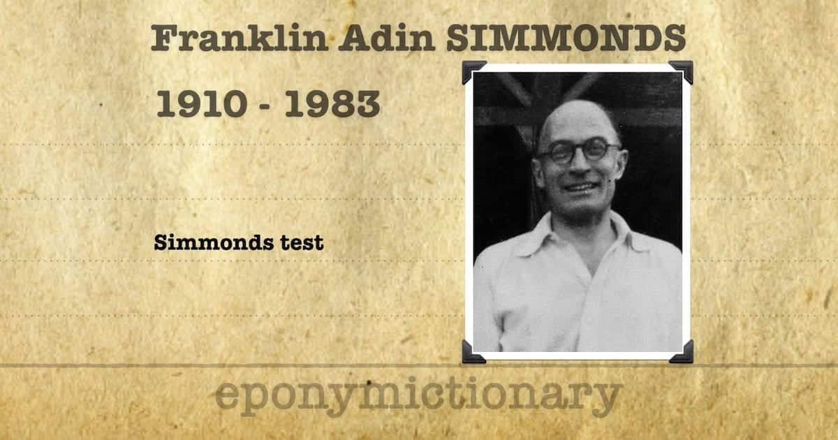 Franklin Adin Simmonds • LITFL • Medical Eponym Library