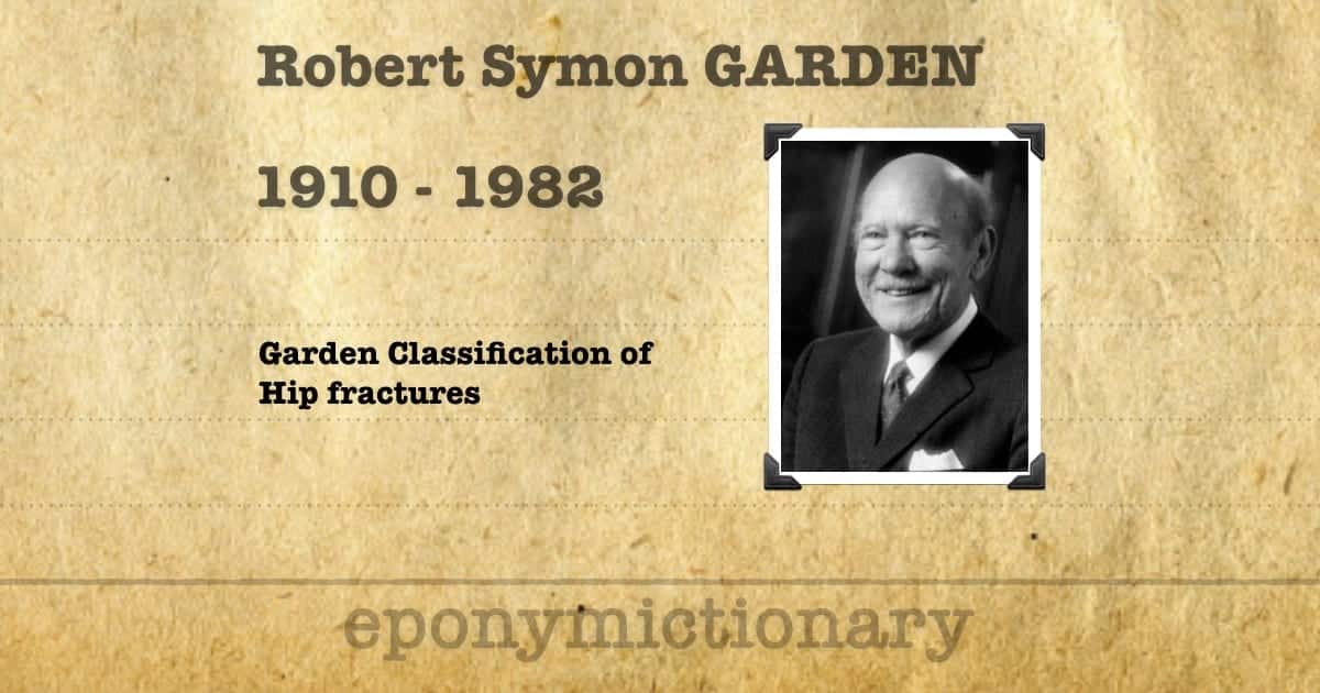 Robert Garden • LITFL • Medical Eponym Library