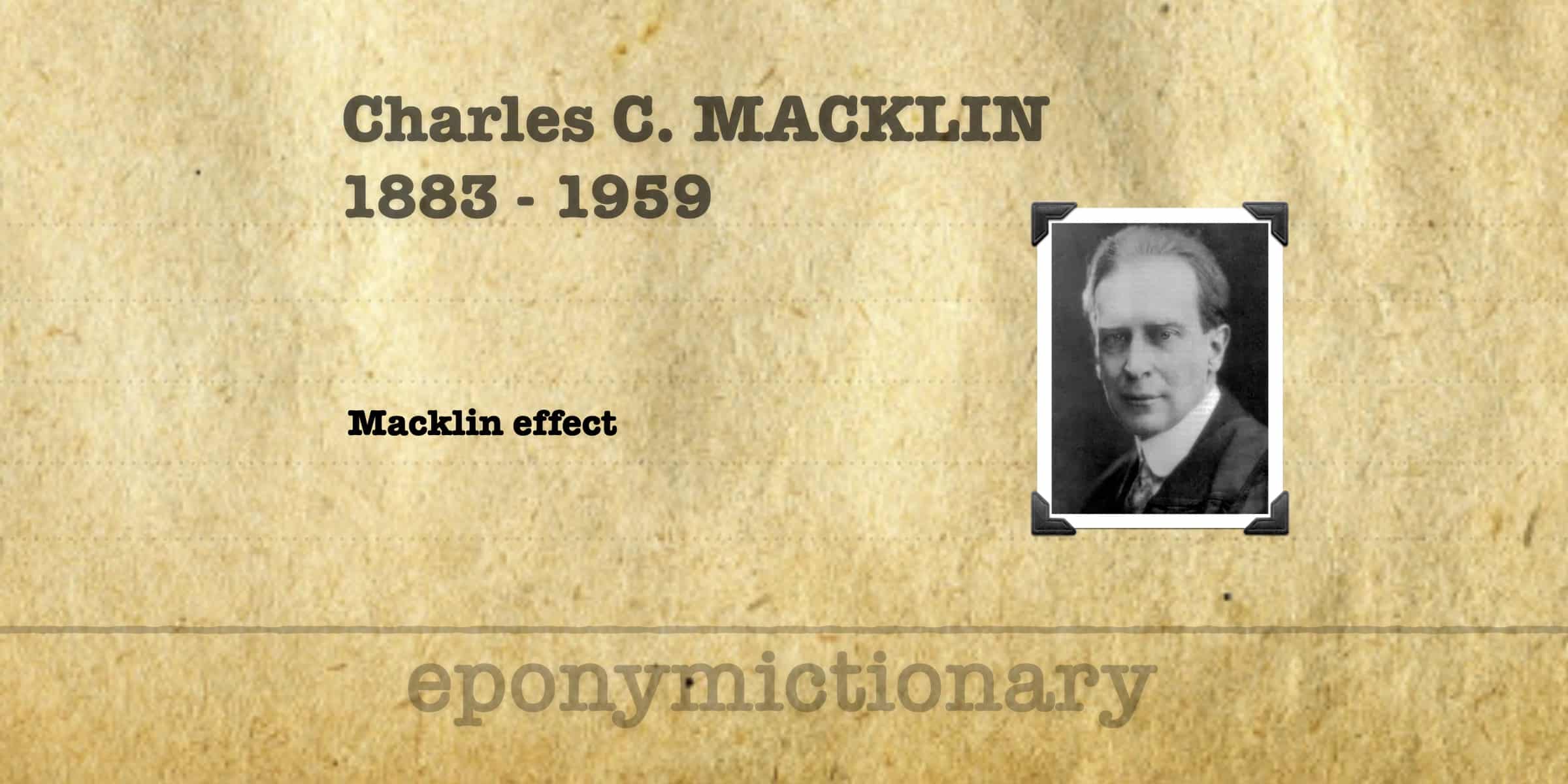 Charles Macklin • LITFL • Medical Eponym Library