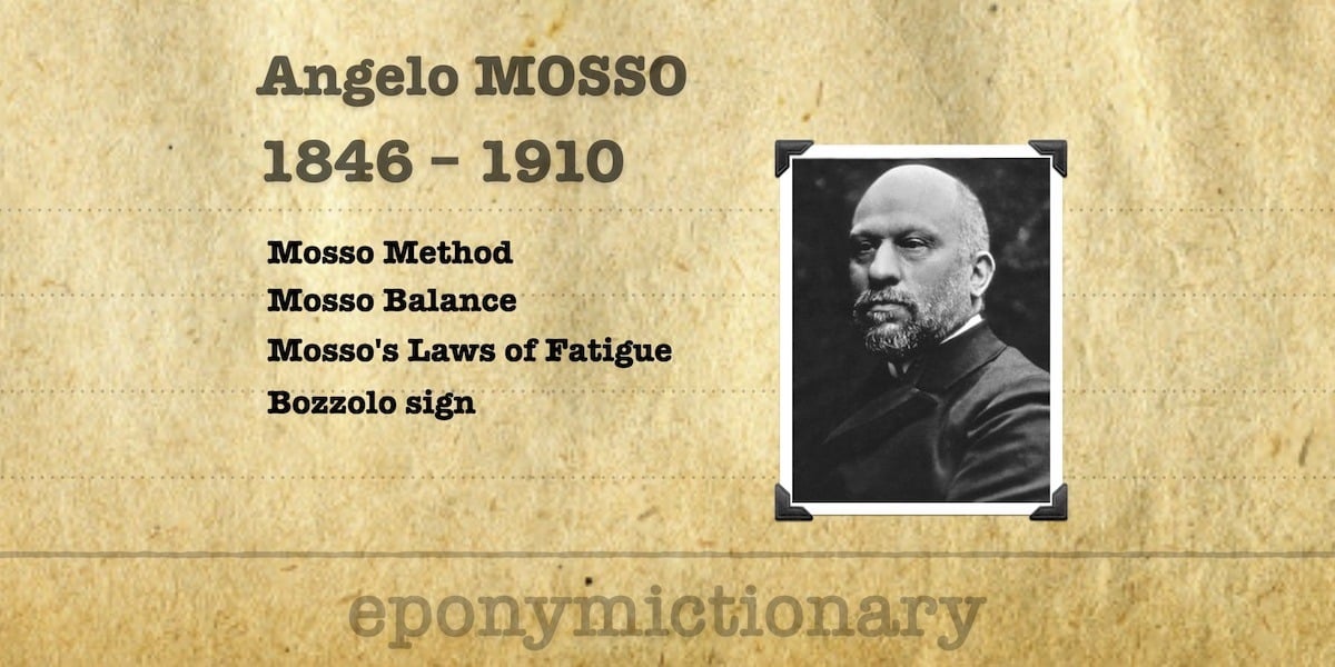 Angelo Mosso • LITFL • Medical Eponym Library