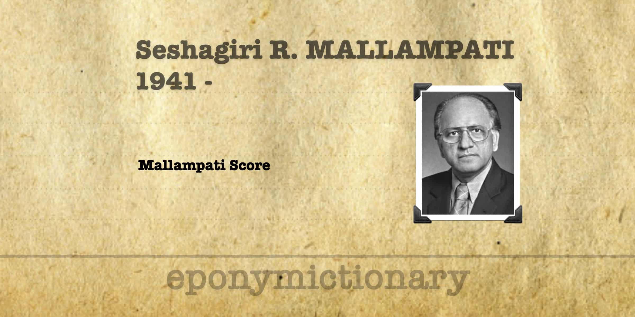 Seshagiri Rao Mallampati • LITFL • Medical Eponym Library
