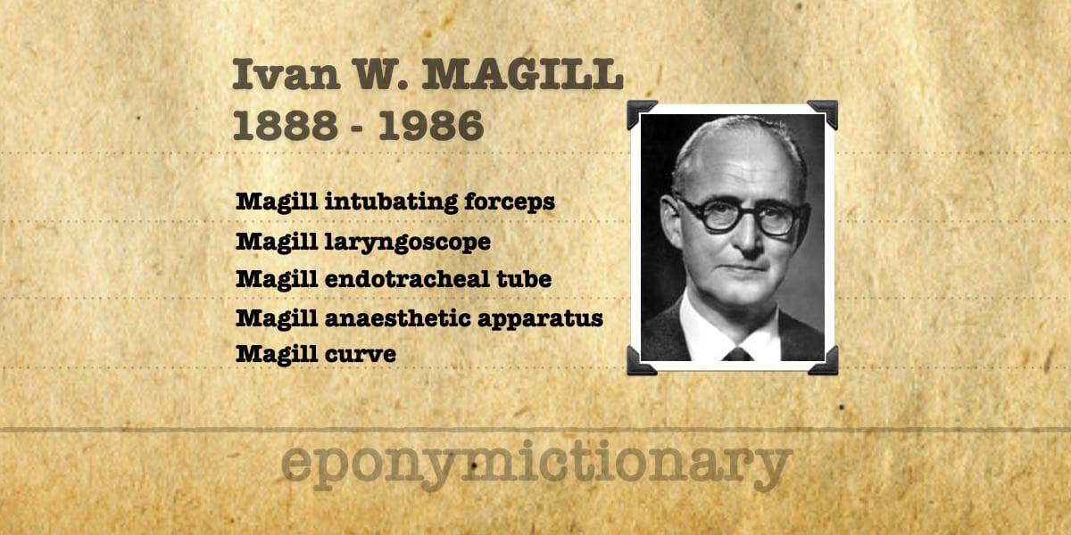 Ivan Magill • LITFL • Medical Eponym Library