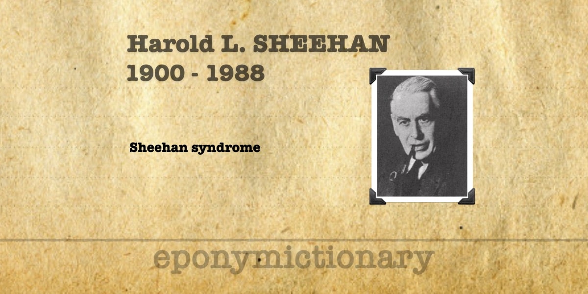 Harold Sheehan • LITFL • Medical Eponym Library