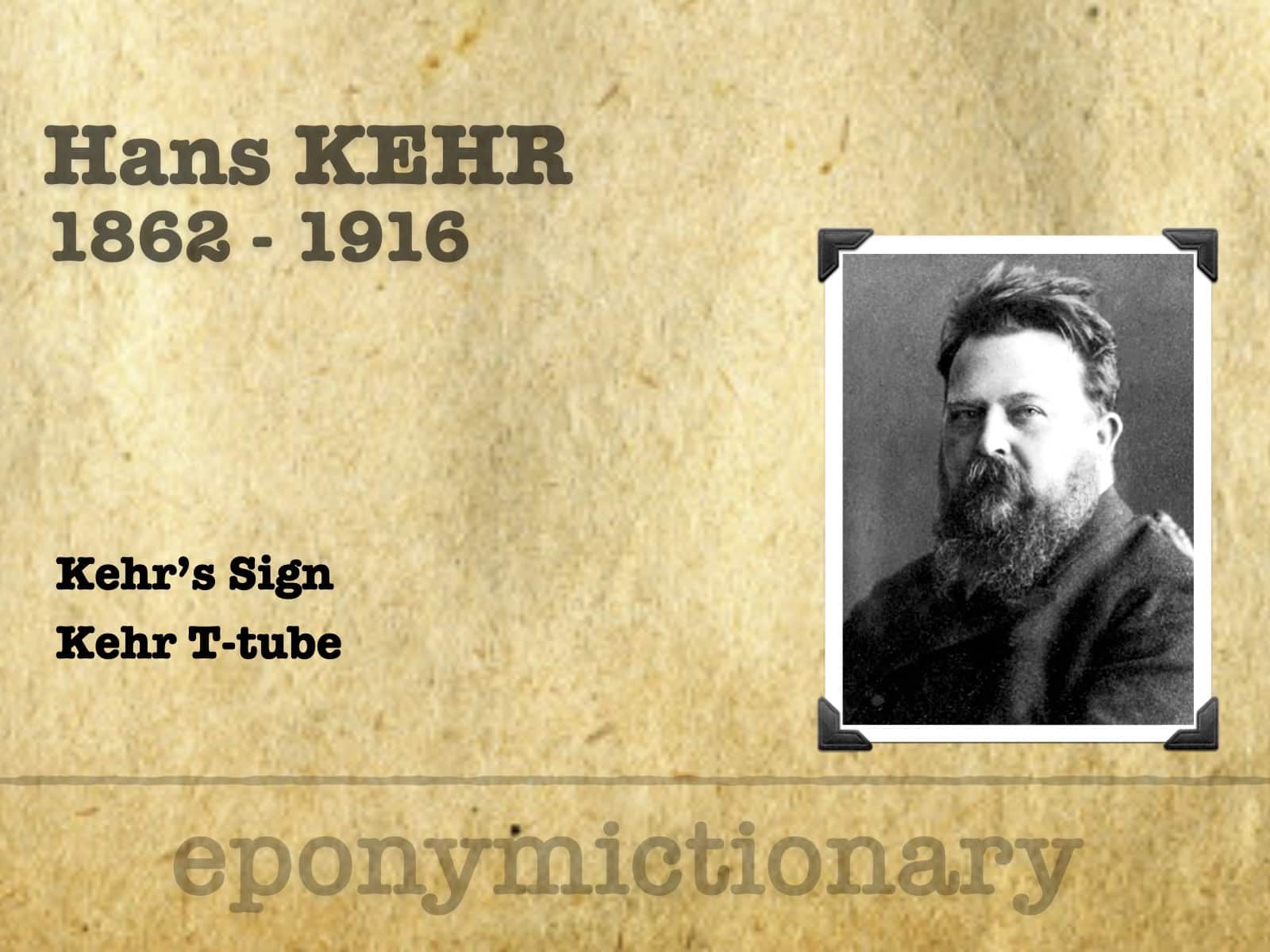 Kehr T-tube Archives • LITFL