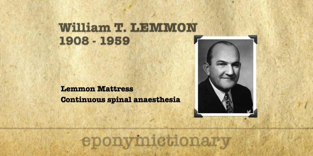 William T. Lemmon • LITFL • Medical Eponym Library